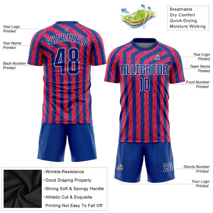 Custom Red Royal White Soccer Jersey Sublimation Uniform Style 6571 ...